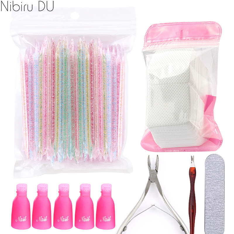 Reusable Crystal Stick Double End Nail Art Set Cuticle Pusher Trimmer ...
