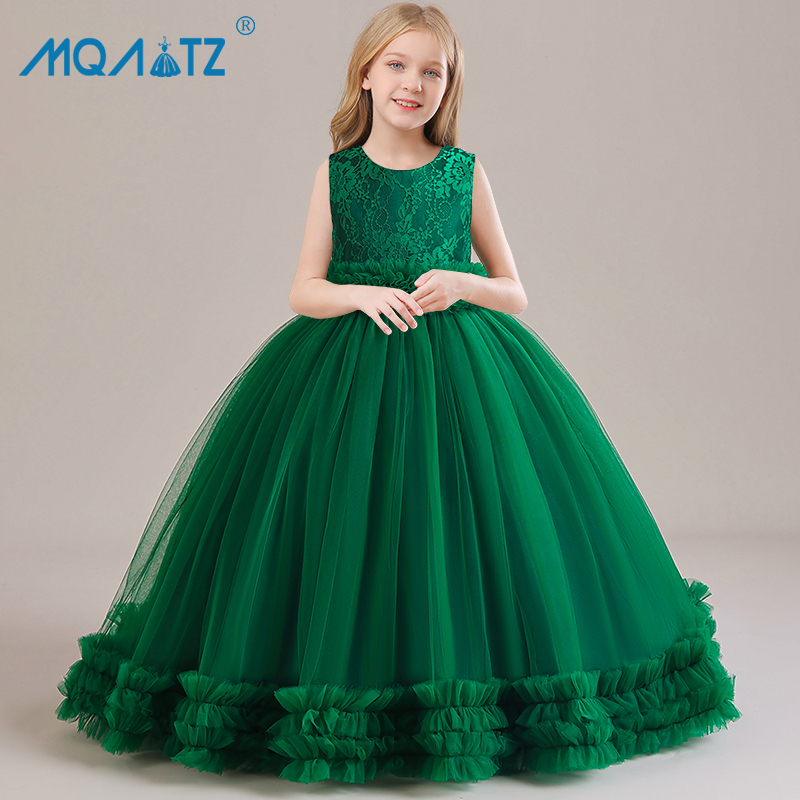 MQATZ Summer Pageant Evening Dress For Girls Children Costume Lace ...