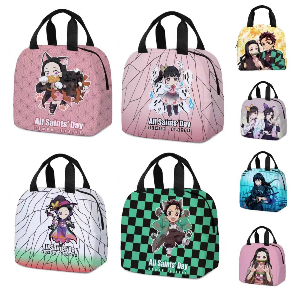 Demon slayer Lunch box nezuko Shinobu tanjiro Lunch Bag for kids ...