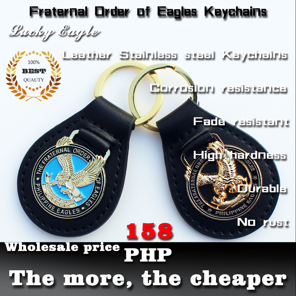 Lucky Eagle Factory Wholesale Eagle Emblem KUYA ATE Leather Keychain ...