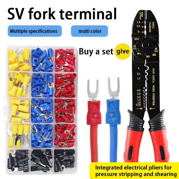SV wiring terminal U-shaped Y-shaped combination fork type copper wire ...