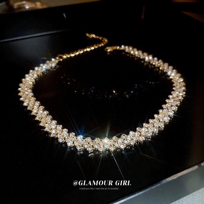 Fashion Luxury Gem Collar Necklace Simple Design Diamond Jewelry ...