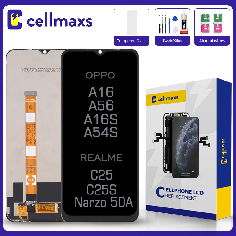 For OPPO A16 A16S A54S A56 REALME C25 C25S Narzo 50A LCD Touch Screen Replacement | Shopee ...