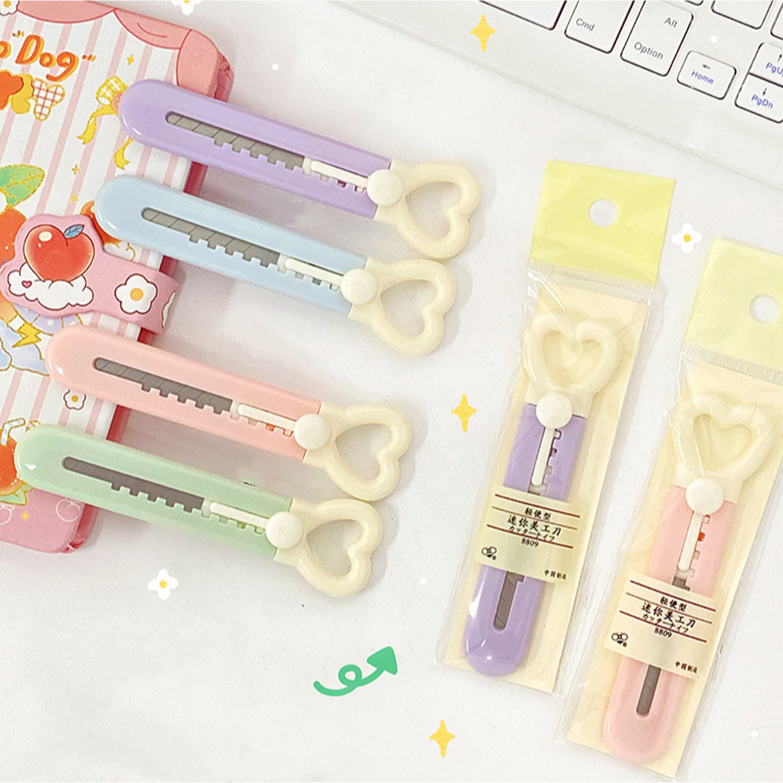 Heart-shaped utility knife Cute cartoon mini unpacking knife Portable ...
