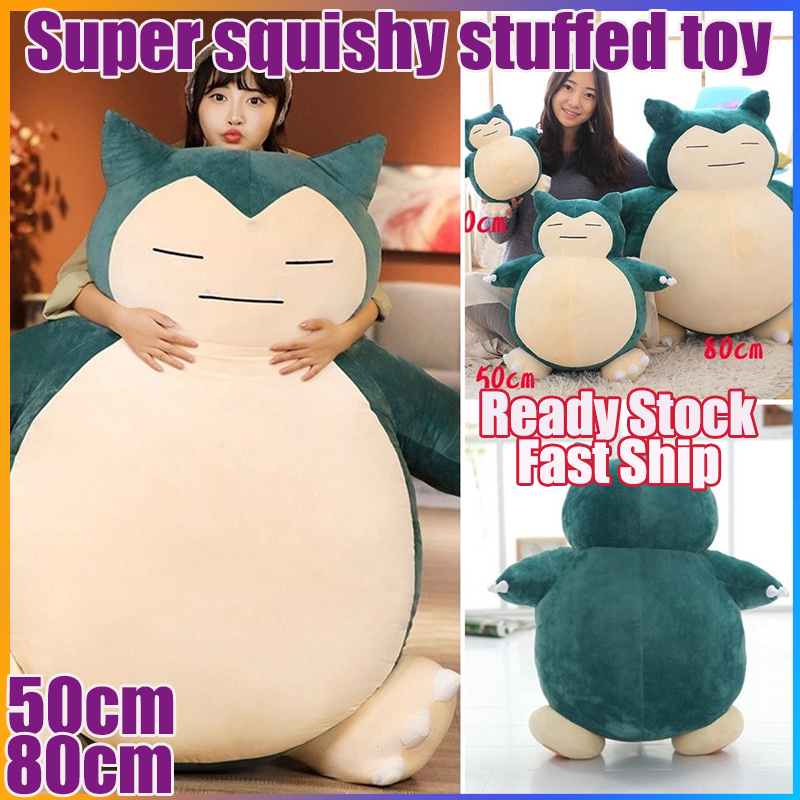 (Ready stock) 50/80cm Snorlax human size snorlax stuffed toy snorlax ...