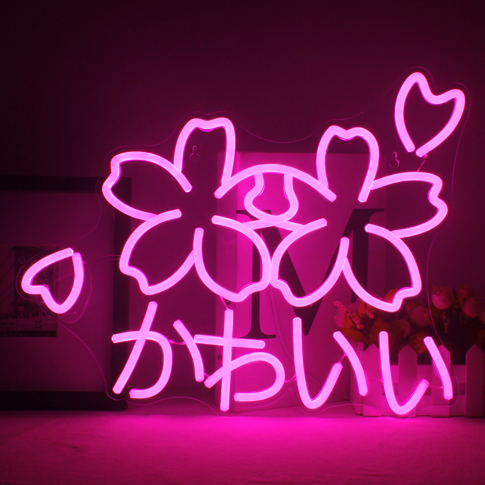 Custom Neon Sign Flower Wedding Sakura Kawaii Japanese Cherry Blossom ...