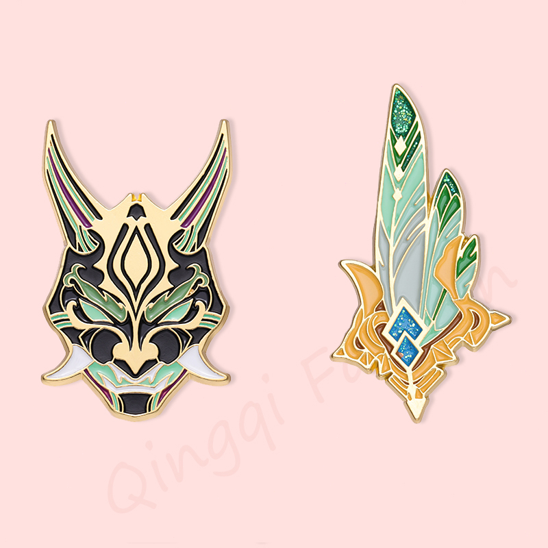 Game Genshin Impact Enamel Pin Cartoon Mask Xiao Brooch Badge Metal Pin ...