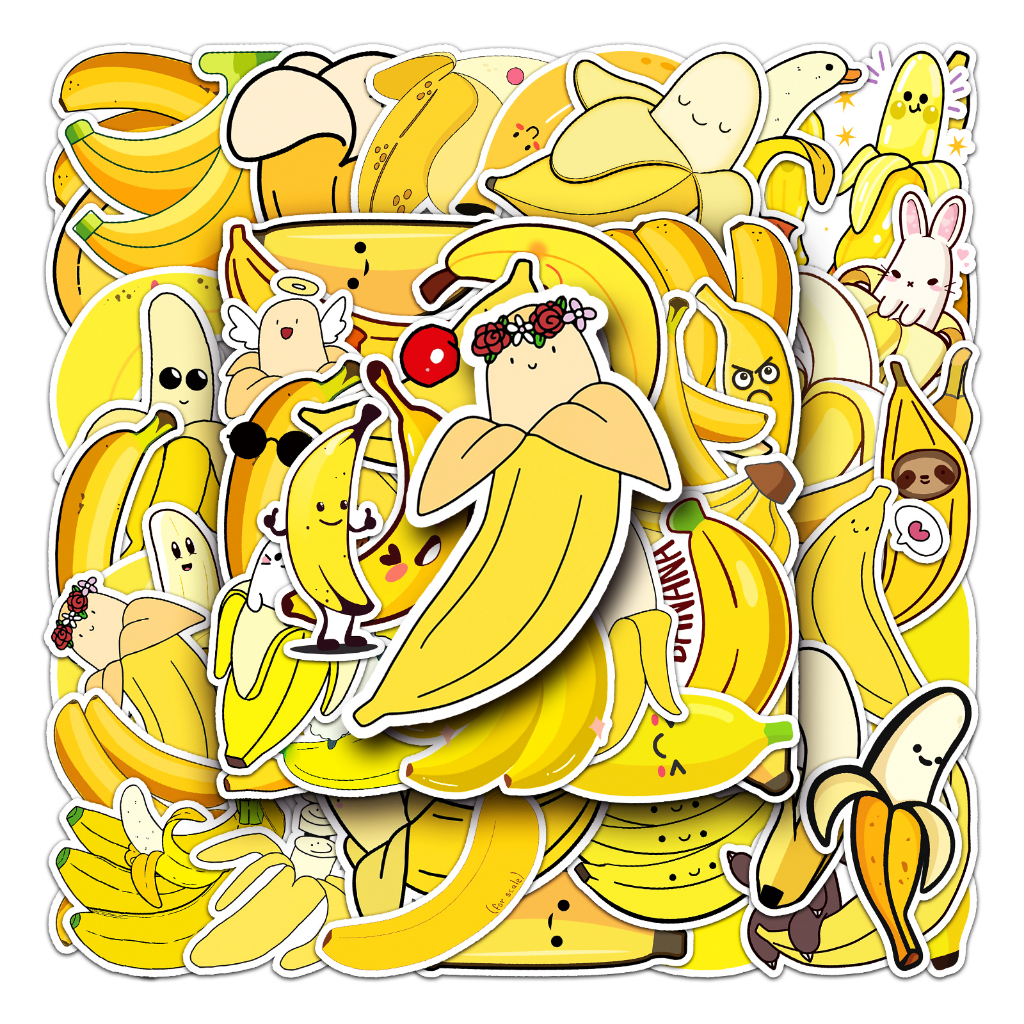 50 Piece Funny Banana Stickers Waterproof DIY For Phones Laptop Car ...