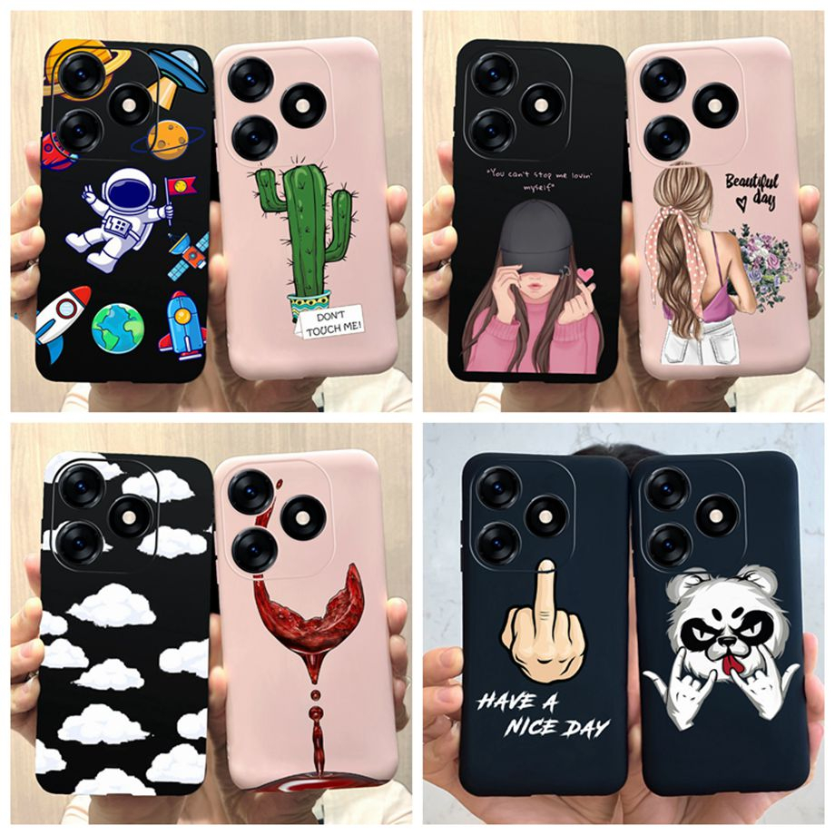 Tecno Spark 10c 2023 Astronaut Pattern Phone Casing For Tecno Spark10 Ki5q Ki5k Black Cool Soft