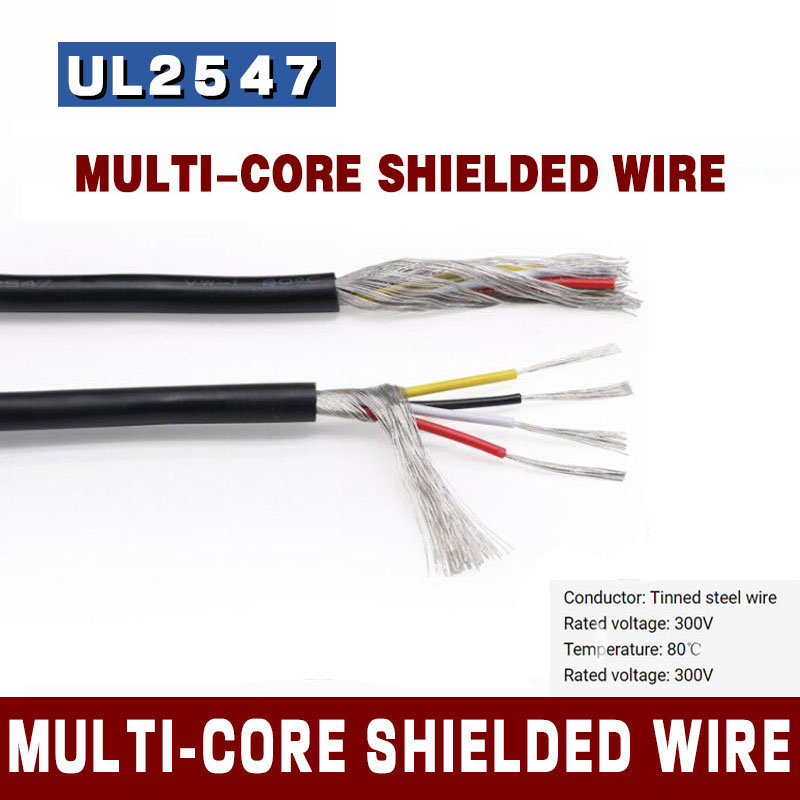 Ul2547 Multi-Core Shielded Signal Cable 28~22AWG 5/6/7/8/Core Tinned Copper Audio Cable ...