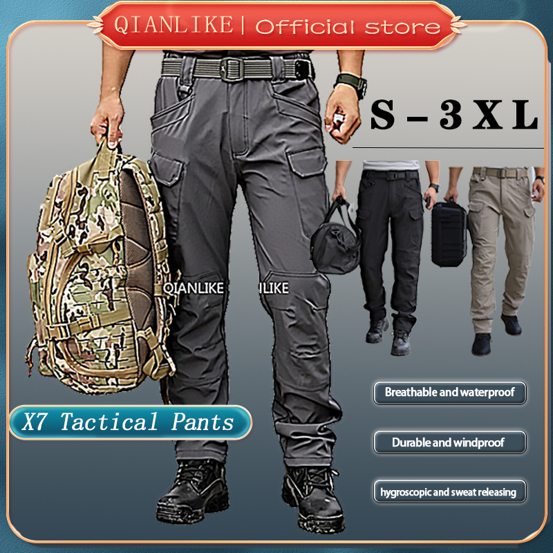 IX7 Tactical Pants for Men Multi Pocket Black Cargo Pants for Men/women Pantalon Trekking Pants ...