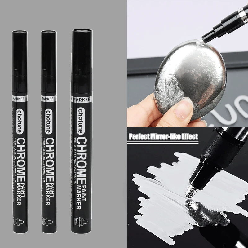 Chrome Mirror Marker Silver Marker Liquid Pen Gold Silver Copper ...