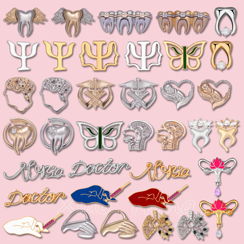 Fashion Medical Brooch Brain Head Pins Psi Psychology Brooches Female ...