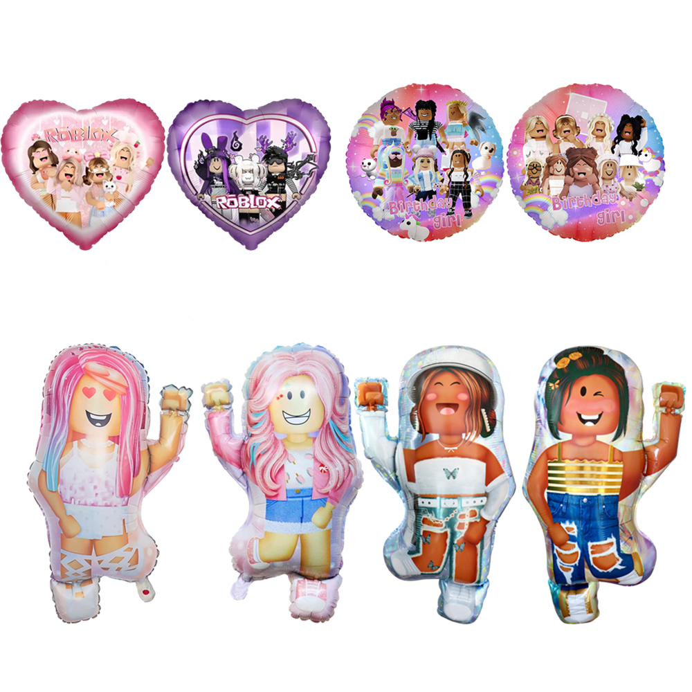 2023 New Pink Roblox Balloons Foil Balloons Robot Baby Shower Girl ...