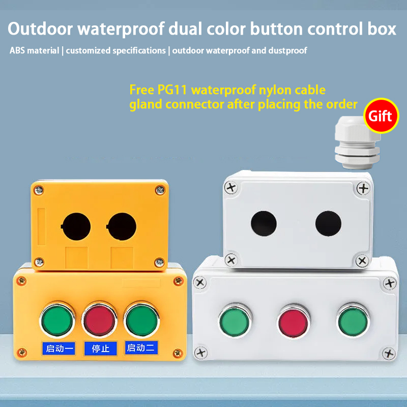 Waterproof Push Button Switch Control Box, Industrial Switch Indicator Box with 12345 Holes ...
