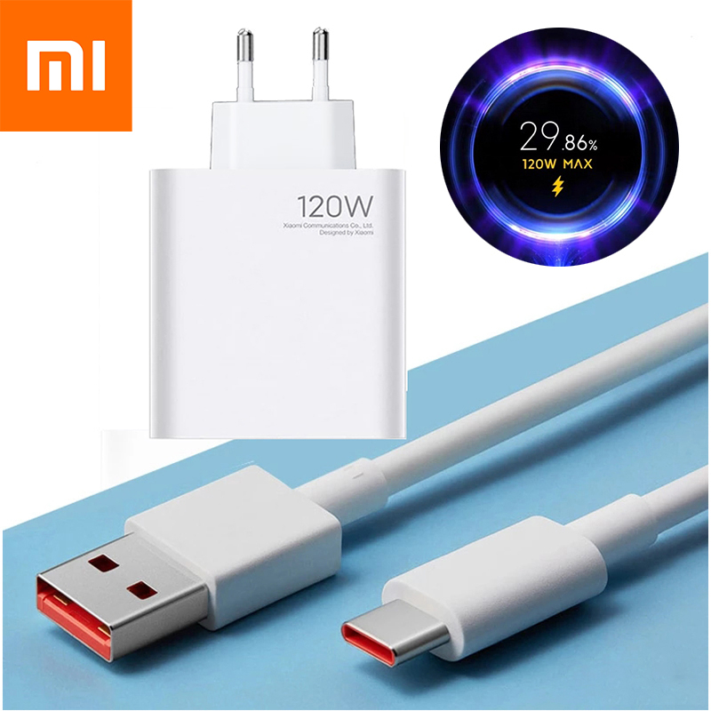 Xiaomi 120w Charger EU/US Adapter Fast Charge 6A Type C Data Cable For ...