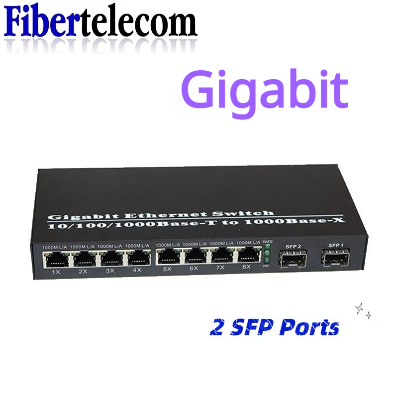 Fiber Optical Switch 8 RJ45 2 SFP Fiber Port UTP Media Converter ...