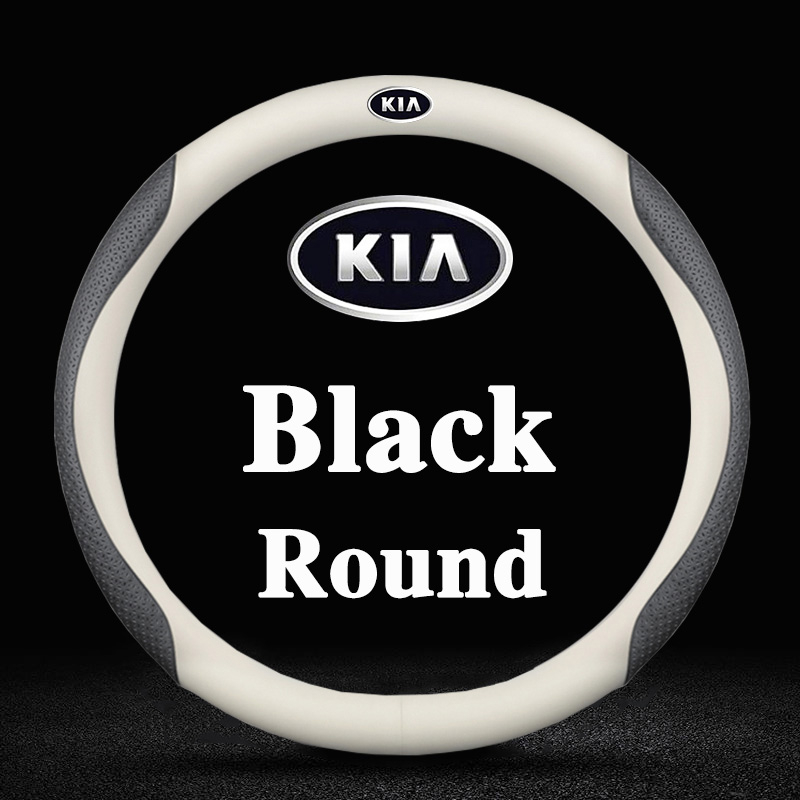 White Genuine Leather Car Steering Wheel Cover For Kia K2 K3 K4 K5 K9 ...