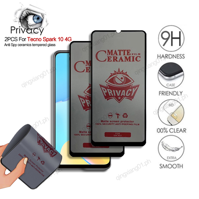 2pcs Tecno Spark 10 4G Anti Spy empered Glass FOR Tecno Spark 10C 10 PRO Pop 7 Pro Spark Go 2023 ...
