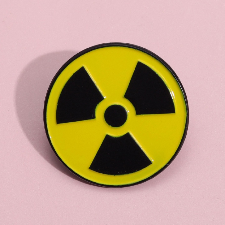 Attention Radiation Enamel Pins Physics Symbol Brooch Lapel Badges ...