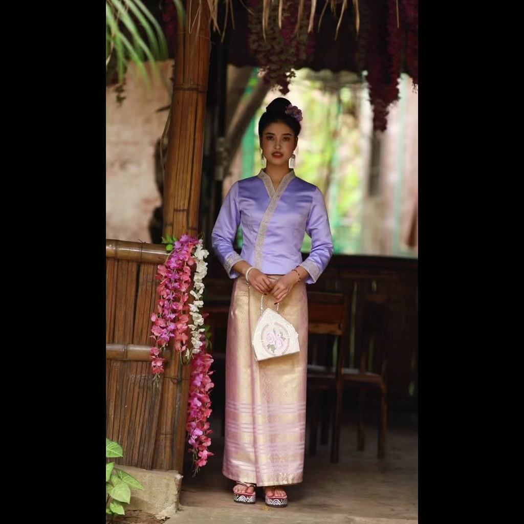 Thai Vietnam Southeast Asian Costume Tsushi Suit Romantic Purple ...