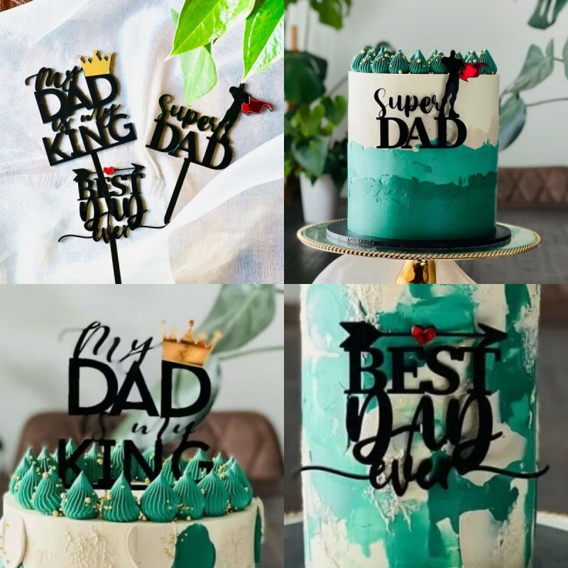 Happy Father's Day Acrylic Cake Topper, Happy Father's Day Cake ...