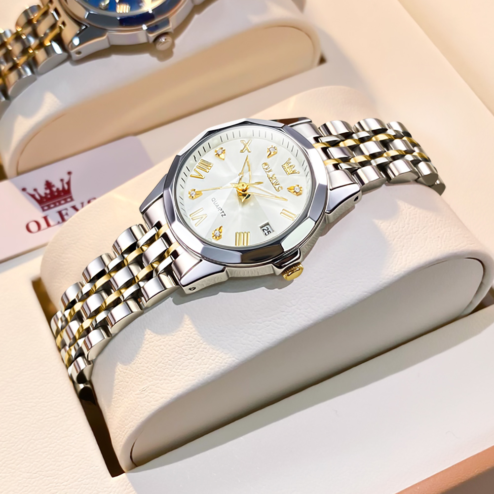 OLEVS Watch For Woman Waterproof Original Quartz Women Stainless Steel ...