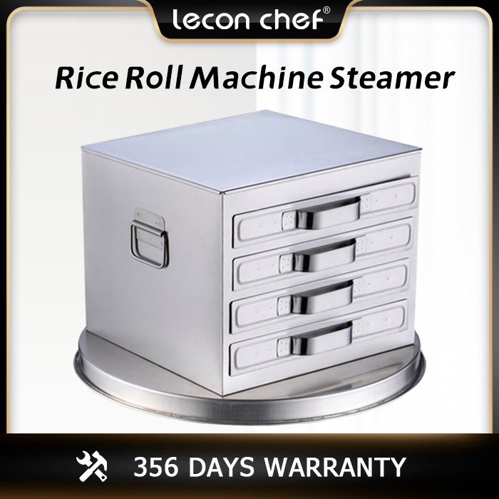 leconchef Rice Roll Machine Steamer 4 trays and 5 Steaming Tray Steamed ...
