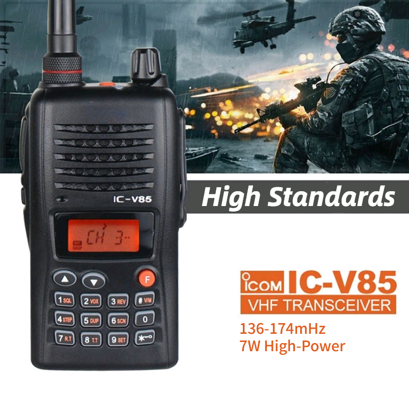 ICOM IC-V85 Radio FM Transceiver Walkie Talkie VHF Transceiver 7W 10KM Perfect For Maritime ...