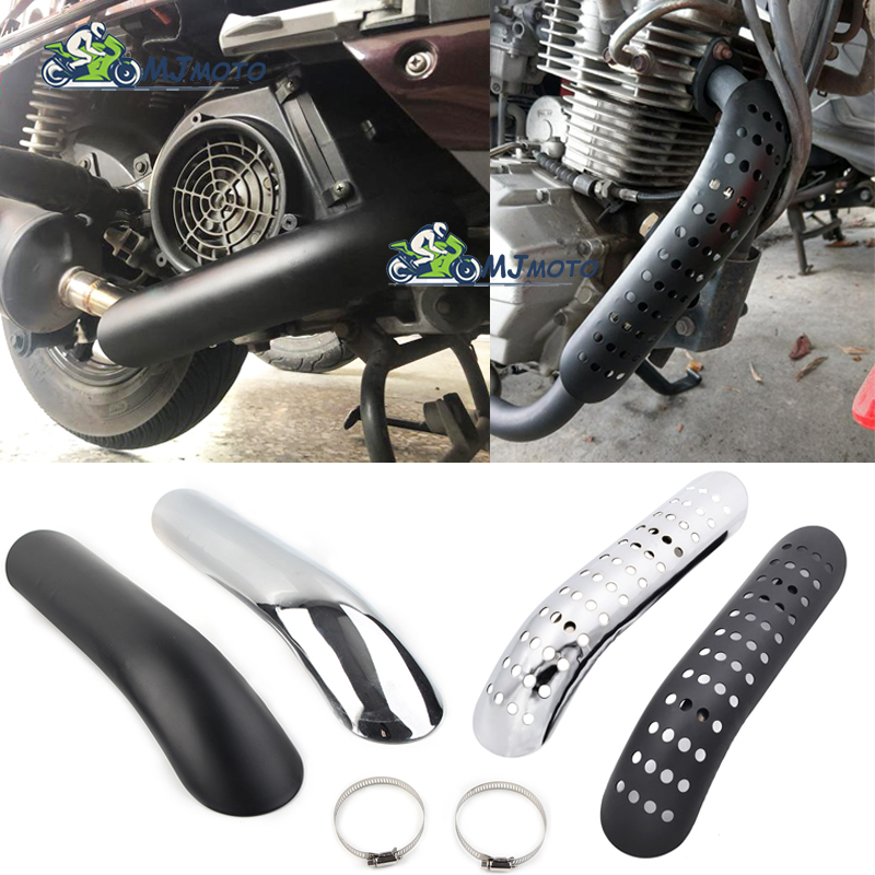 【MJMOTO】Universal Motorcycle Exhaust Pipe Heat Shield Cover Muffler ...