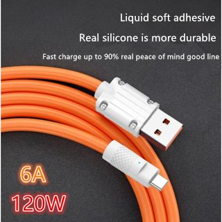 120W 6A Type C Micro USB Super Fast Charge Liquid Silicone With lamp ...