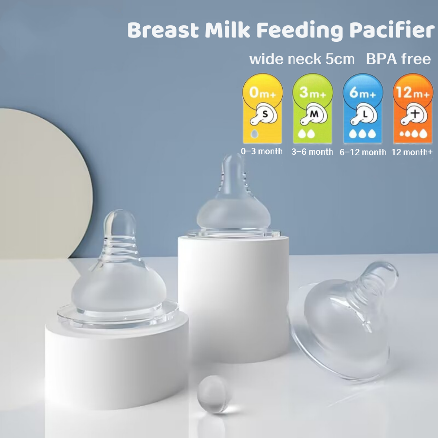 Baby Milk Nipple Wide Neck Bottle Pacifier Wide Caliber Silicone ...