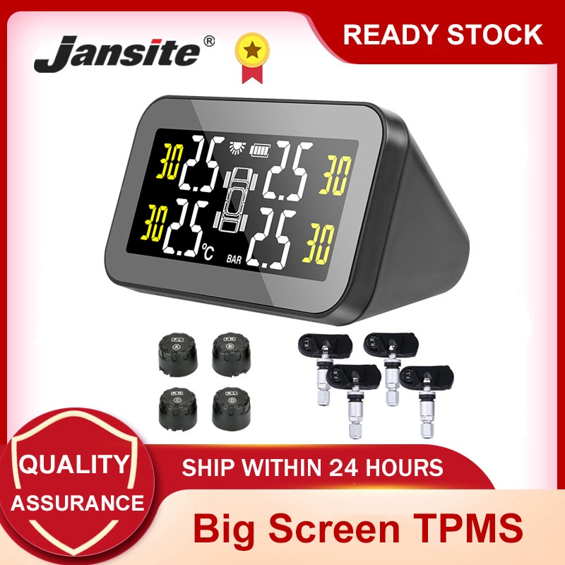 Jansite Car TPMS Large Color Screen Tyre Pressure Monitor System ...