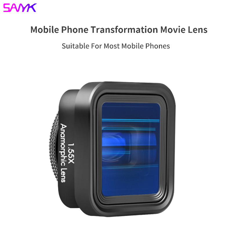 SANYK 1.55x Cell Phone Movie Lens Cell Phone Widescreen Anamorphic Lens ...