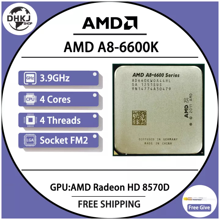 AMD A8-Series A8 6600K A8 6600 3.9GHz Quad-Core CPU Processor AD660KWOA44HL Socket FM2 | Shopee ...