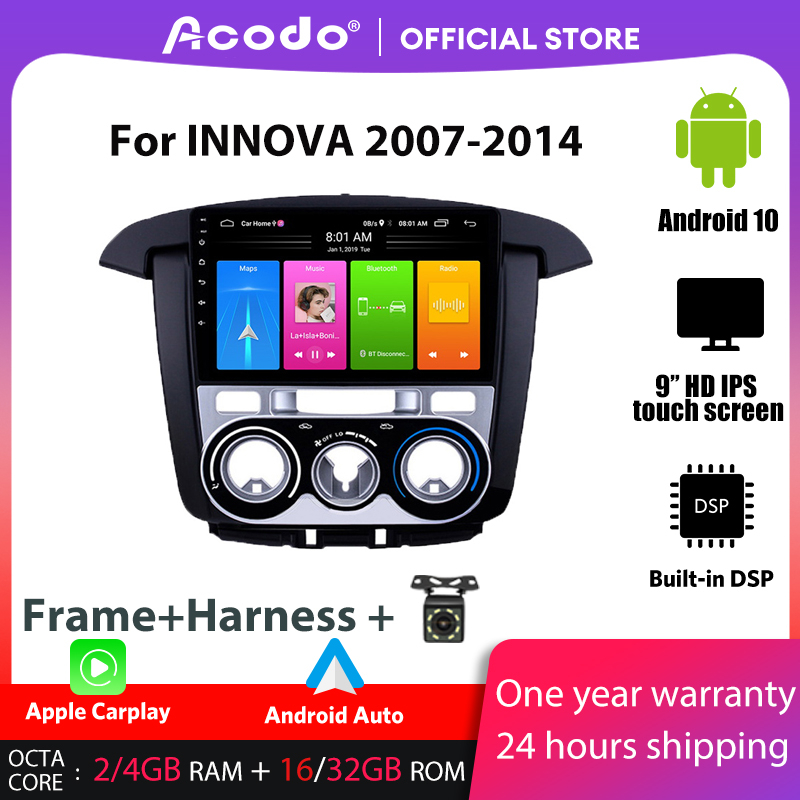 Acodo 9 Inch Android 10.0 Car Multimedia DVD Player For Toyota Innova ...