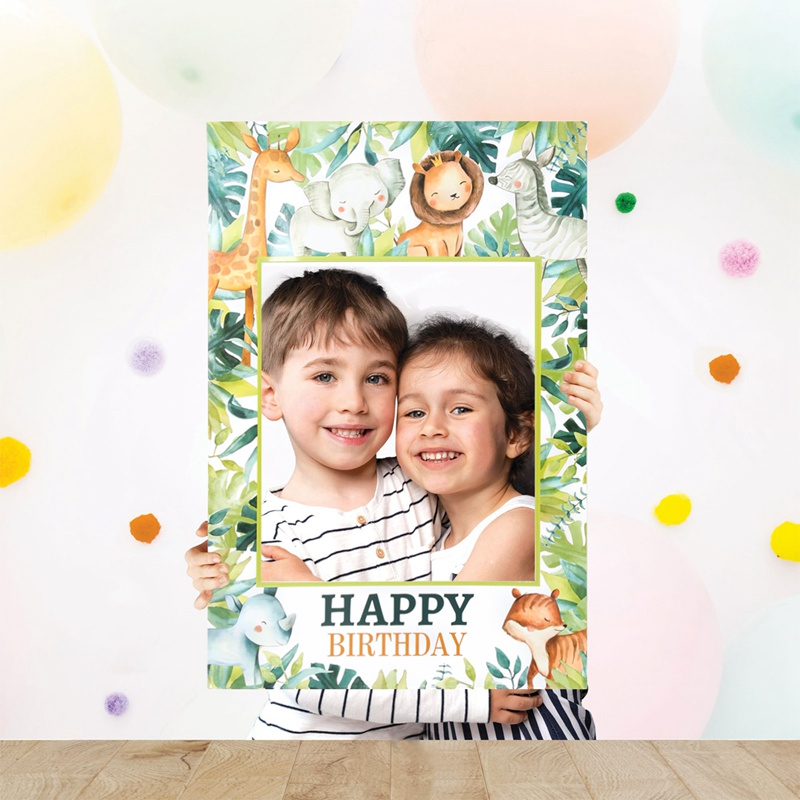 Safari Theme Paper Frame Photo Booth Props Selfie Booth Picture ...