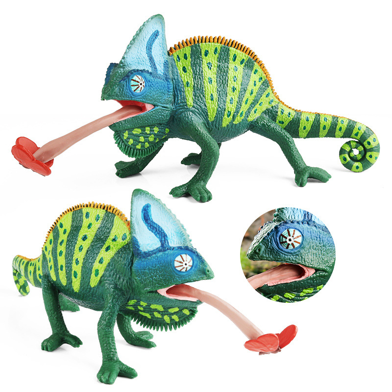 Reptile Veiled Chameleon Simulation Model Children Cognitive Toys ...