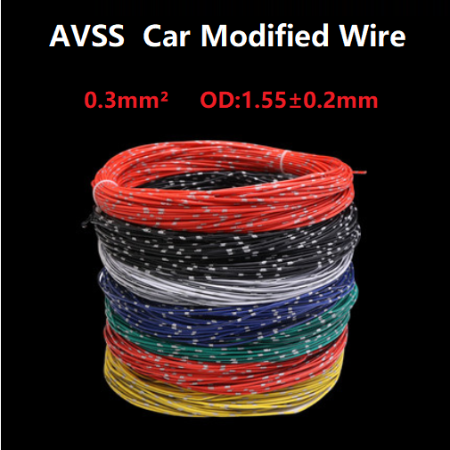 10/30/50Meter 0.3mm² Car Wire Modified Cable AVSS Thin-Skin Insulation High Temperature 0.3 ...