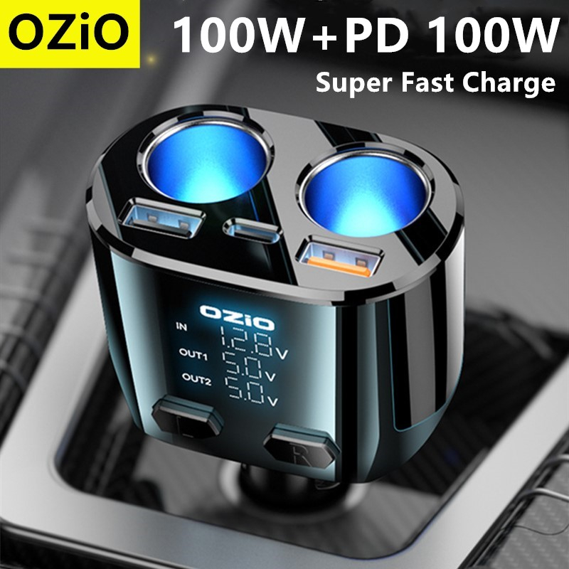 100W Car Charge Socket Charger Power Adapter PD 10A Dual USB Port Type ...