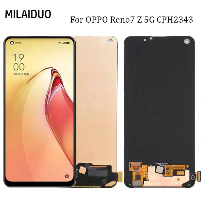 AMOLED For OPPO Reno7 Z 5G CPH2343 LCD Display Touch Screen Assembly Replacement For OPPO Reno ...