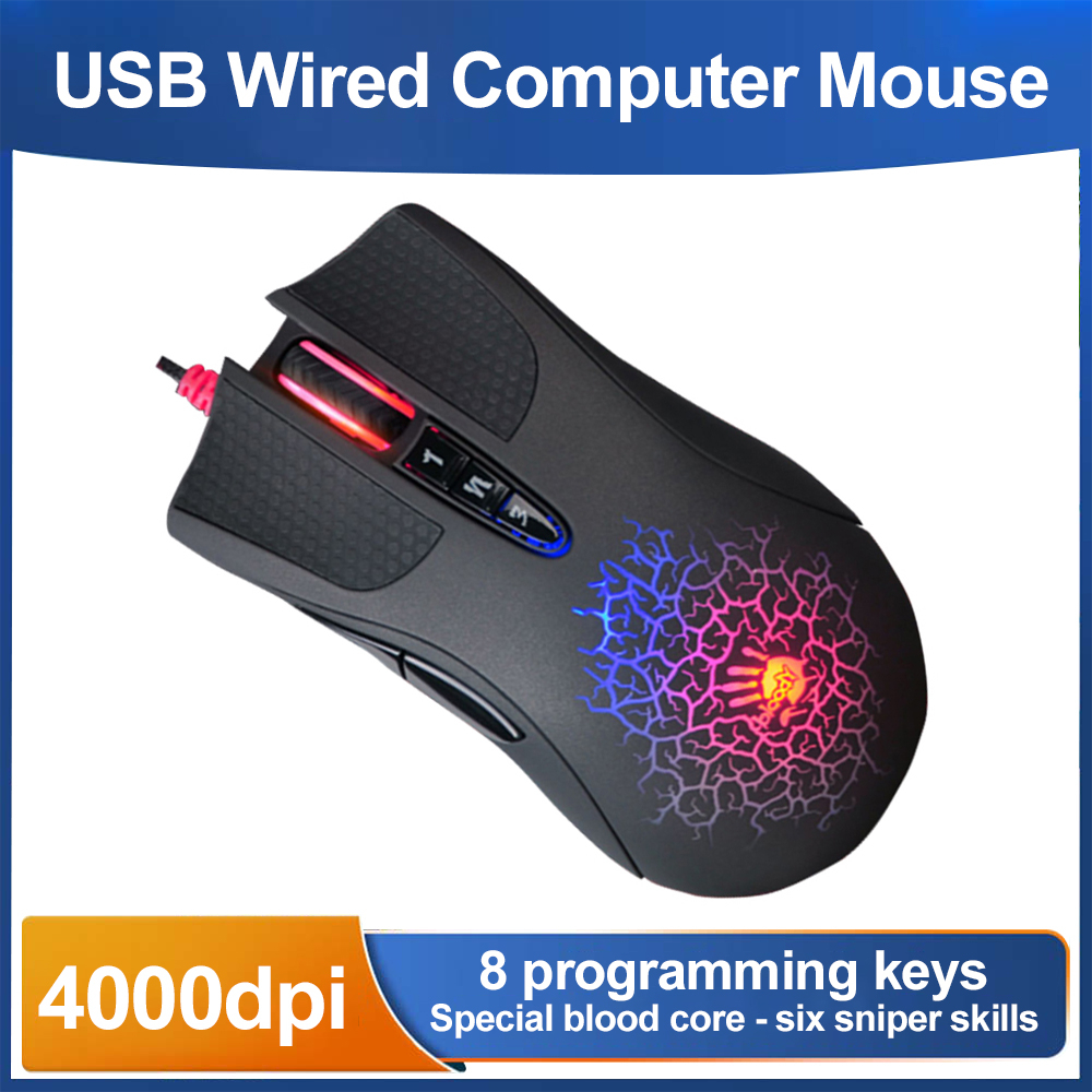 Bloody A90 USB Wired Gaming Mouse 4000DPI 8 Buttons Optical Sensor ...