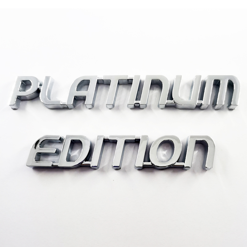 1 X ABS Chrome PLATINUM EDITION Letter Logo Auto Trunk Lid Emblem Badge ...