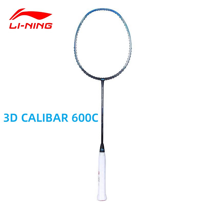Li Ning 3D CALIBAR 600C（3U）Blue Grey All Carbon Fiber Badminton Rackets ...