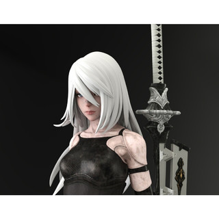 Resin Figure Kit NieR Automata A2 Two Hairstyles Two kinds of abdomen 1 ...