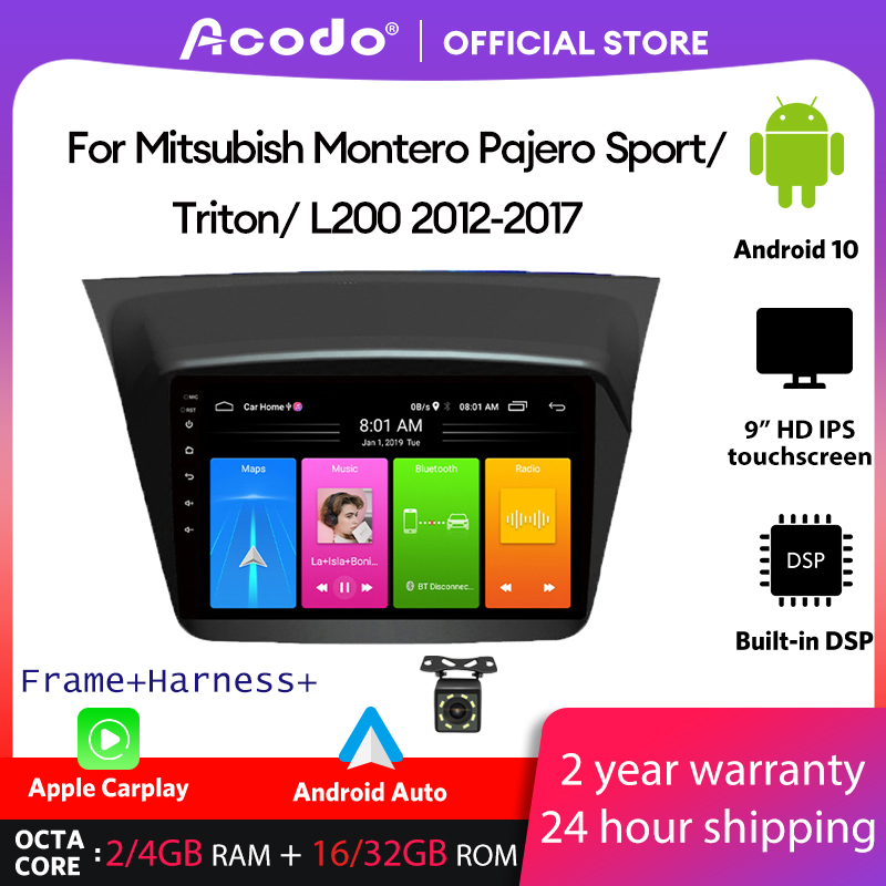 Acodo Car DVD Multimedia Player For Mitsubishi Montero Pajero Sport/ Triton/ L200 2012-2017 2Din ...
