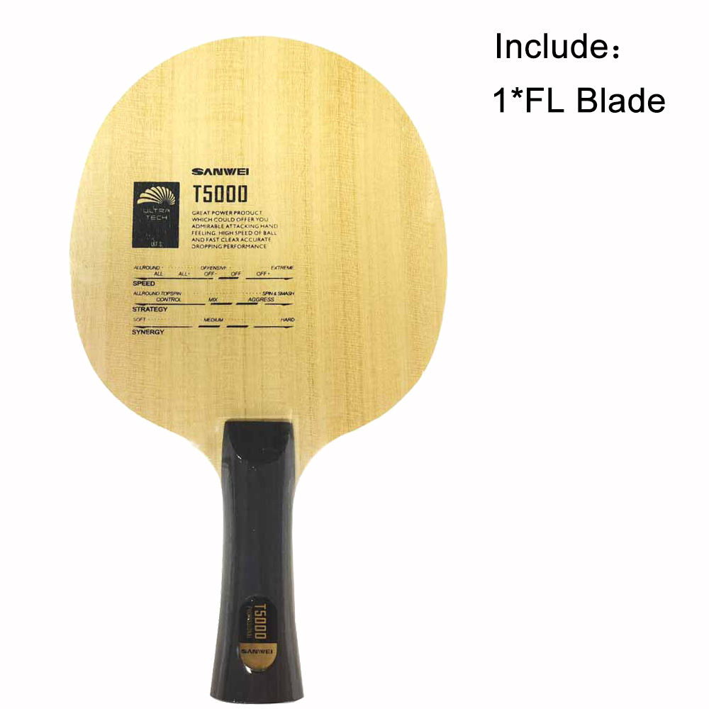 Genuine SANWEI T5000 CARBON Table Tennis Racket Blade (5+2 Carbon)+Loki RXTON 1 Rubber(Black+Red ...