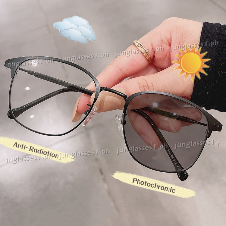 Photochromic Anti Radiation glasses Eyeglasses Square Frame Man Woman ...