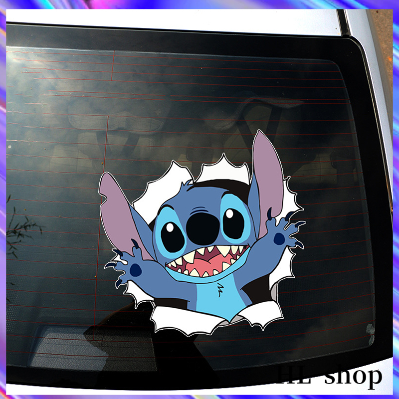 HL Cute Sticker Car Sticker Stitch Cartoon Cute Decal Window Rear Glass ...