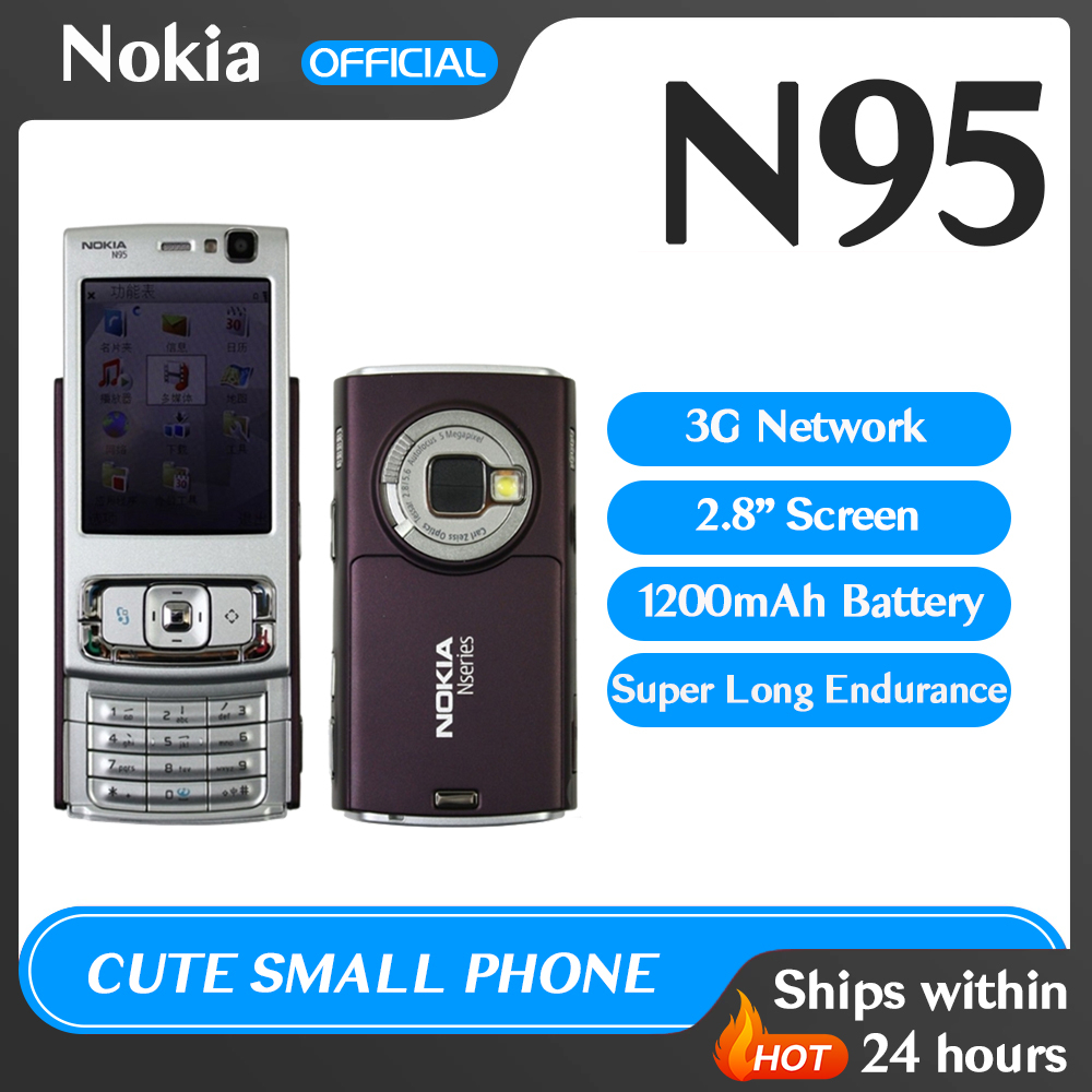 Nokia N95 2.8 Inches 3G Cellphone 8GB ROM 5MP 1200mAh Single card ...